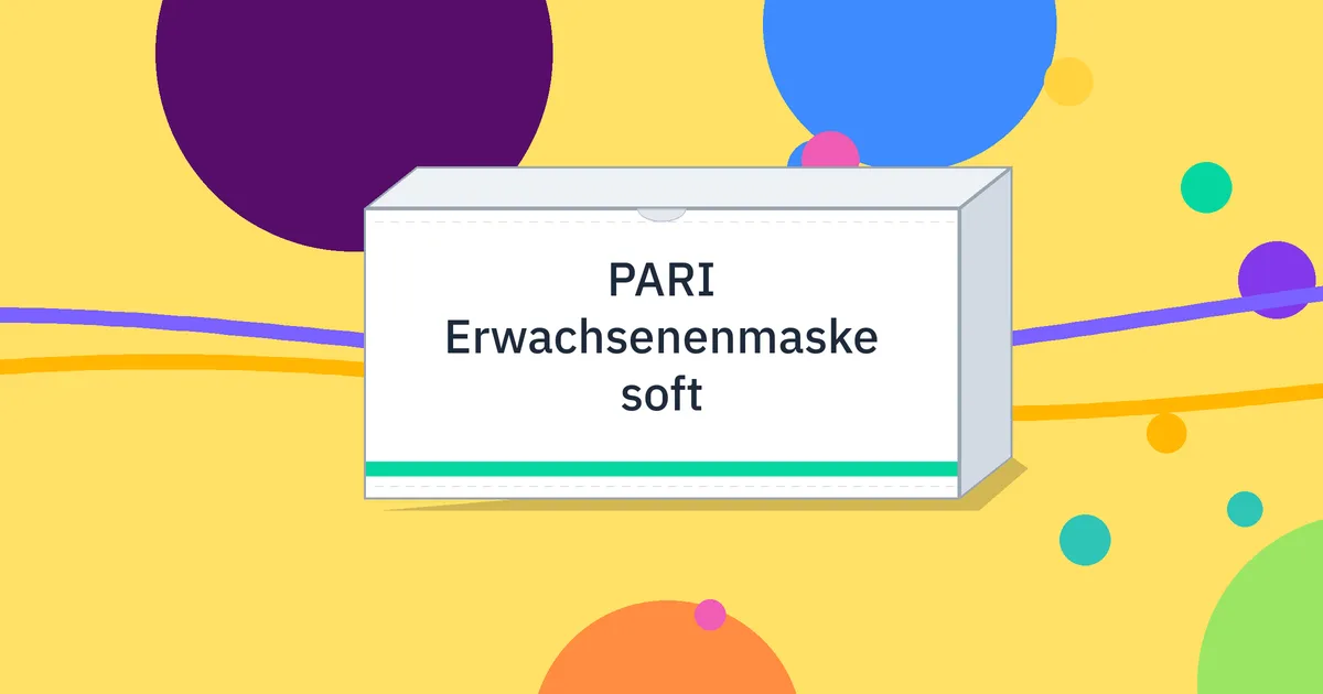 Symbolbild: Packung mit der Aufschrift PARI Erwachsenenmaske soft (PZN 00724471) – Verfügbarkeit und Bezug in Apotheken in Frankfurt am Main