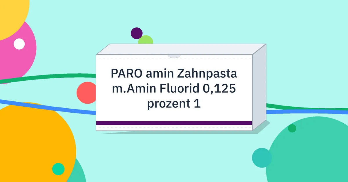 Symbolbild: Packung mit der Aufschrift PARO amin Zahnpasta m.Amin Fluorid 0,125 prozent 1 (PZN 17373254) – Verfügbarkeit und Bezug in Apotheken in Frankfurt am Main
