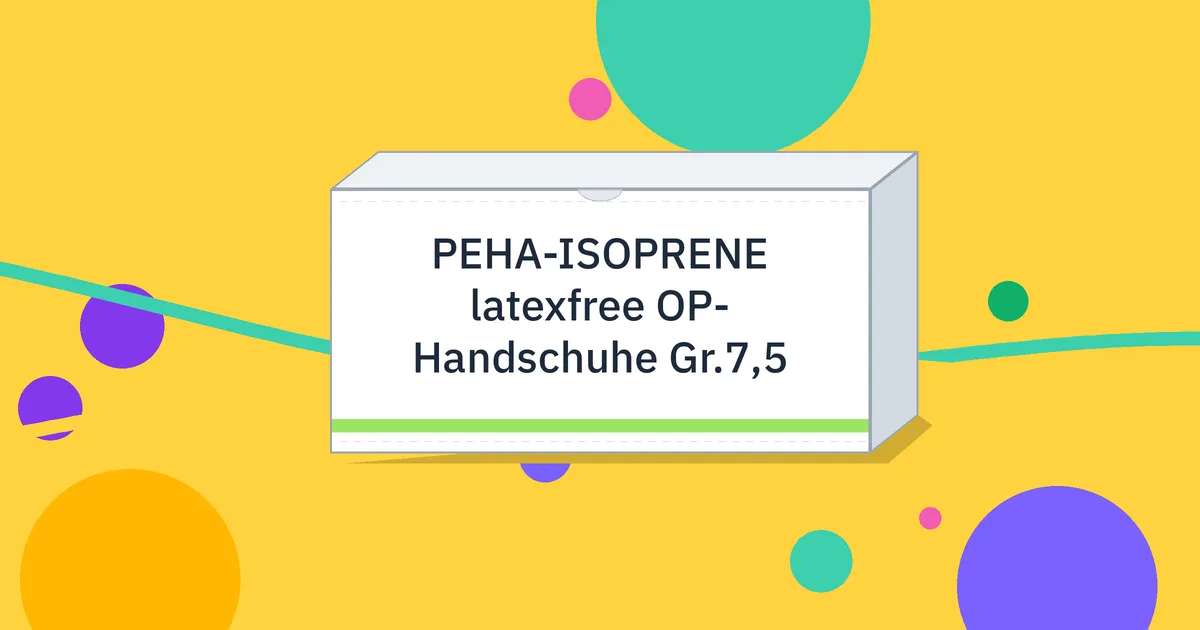 Symbolbild: Packung mit der Aufschrift PEHA-ISOPRENE latexfree OP-Handschuhe Gr.7,5 (PZN 10387046) – Verfügbarkeit und Bezug in Apotheken in Frankfurt am Main