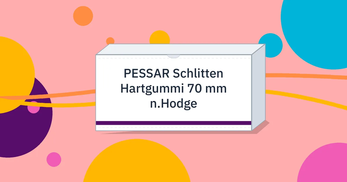 Symbolbild: Packung mit der Aufschrift PESSAR Schlitten Hartgummi 70 mm n.Hodge (PZN 01733673) – Verfügbarkeit und Bezug in Apotheken in Frankfurt am Main