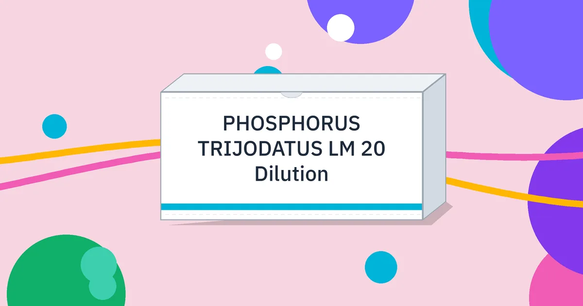 Symbolbild: Packung mit der Aufschrift PHOSPHORUS TRIJODATUS LM 20 Dilution (PZN 13034957) – Verfügbarkeit und Bezug in Apotheken in Frankfurt am Main