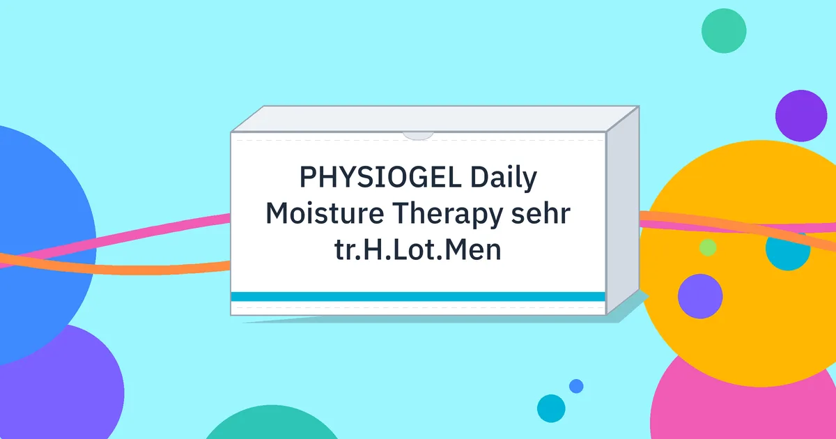 Symbolbild: Packung mit der Aufschrift PHYSIOGEL Daily Moisture Therapy sehr tr.H.Lot.Men (PZN 19954469) – Verfügbarkeit und Bezug in Apotheken in Frankfurt am Main