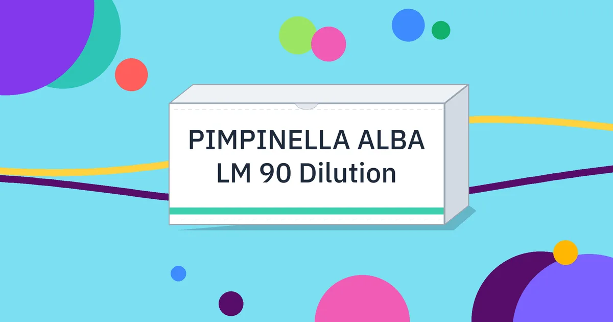 Symbolbild: Packung mit der Aufschrift PIMPINELLA ALBA LM 90 Dilution (PZN 13644176) – Verfügbarkeit und Bezug in Apotheken in Frankfurt am Main