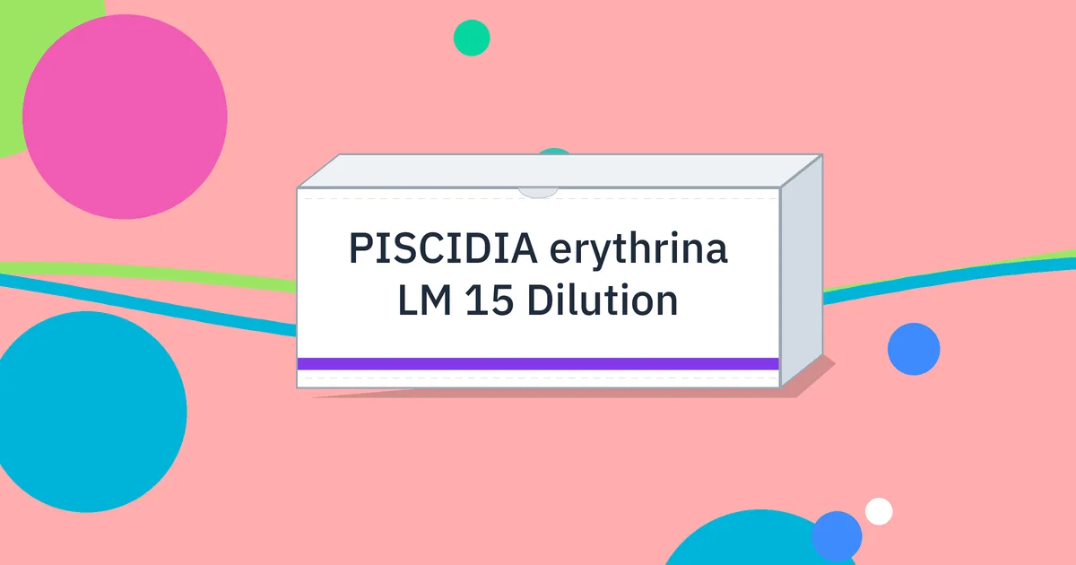 Symbolbild: Packung mit der Aufschrift PISCIDIA erythrina LM 15 Dilution (PZN 13645796) – Verfügbarkeit und Bezug in Apotheken in Frankfurt am Main