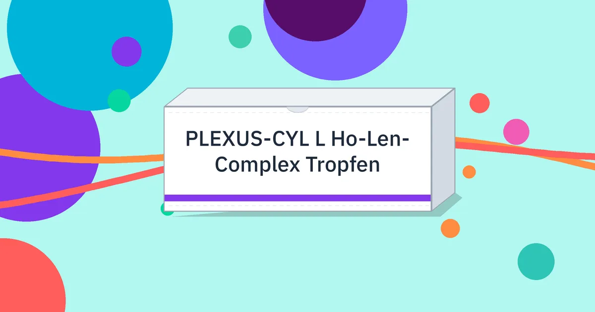 Symbolbild: Packung mit der Aufschrift PLEXUS-CYL L Ho-Len-Complex Tropfen (PZN 07186887) – Verfügbarkeit und Bezug in Apotheken in Frankfurt am Main