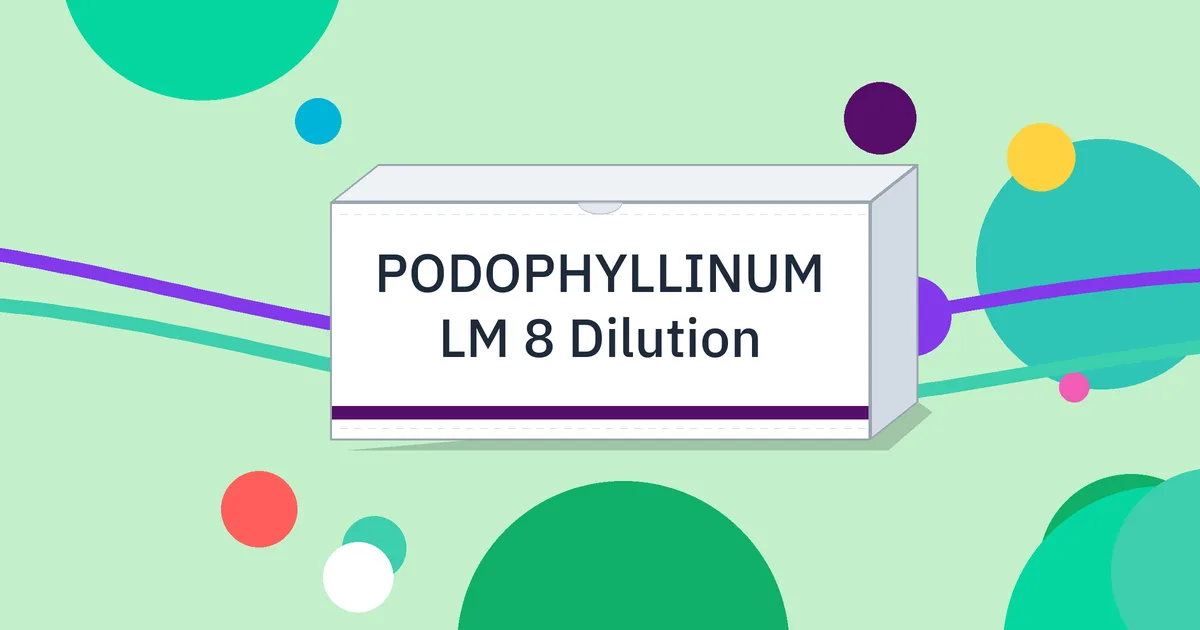 Symbolbild: Packung mit der Aufschrift PODOPHYLLINUM LM 8 Dilution (PZN 13660962) – Verfügbarkeit und Bezug in Apotheken in Frankfurt am Main