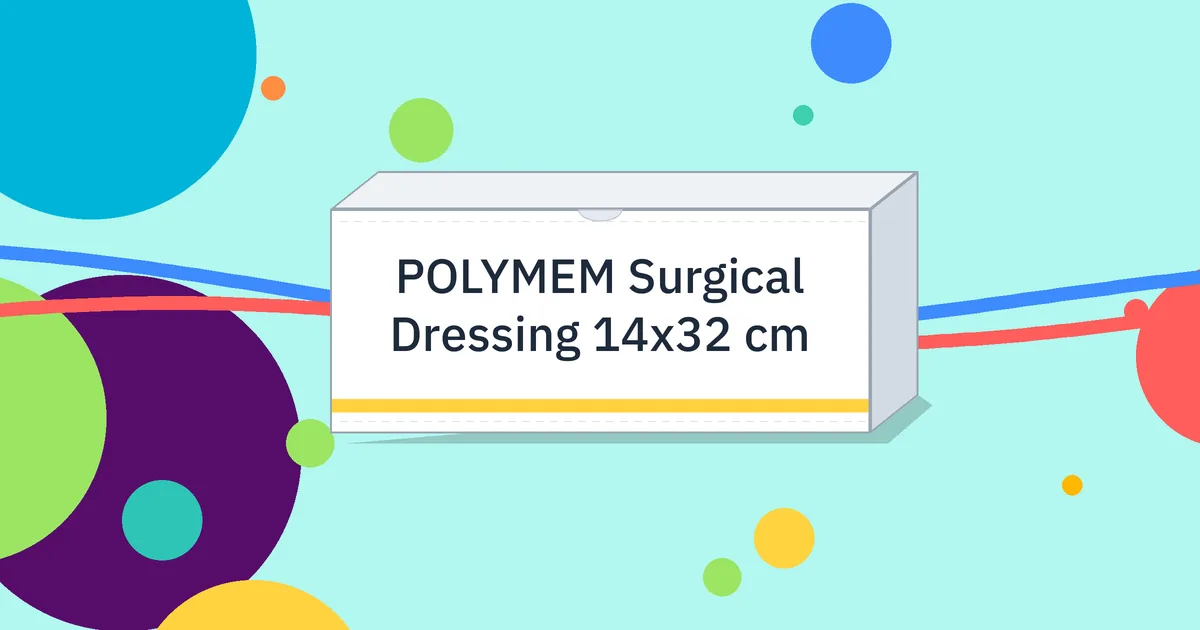 Symbolbild: Packung mit der Aufschrift POLYMEM Surgical Dressing 14x32 cm (PZN 12413397) – Verfügbarkeit und Bezug in Apotheken in Frankfurt am Main