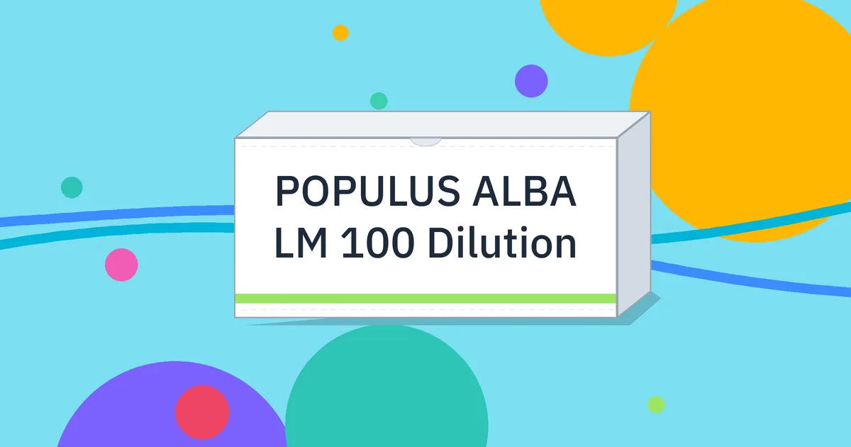 Symbolbild: Packung mit der Aufschrift POPULUS ALBA LM 100 Dilution (PZN 13664090) – Verfügbarkeit und Bezug in Apotheken in Frankfurt am Main