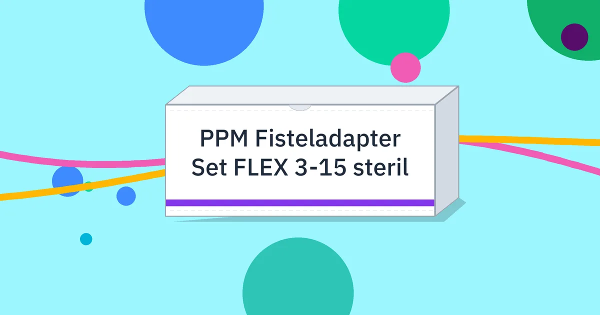 Symbolbild: Packung mit der Aufschrift PPM Fisteladapter Set FLEX 3-15 steril (PZN 16795183) – Verfügbarkeit und Bezug in Apotheken in Frankfurt am Main
