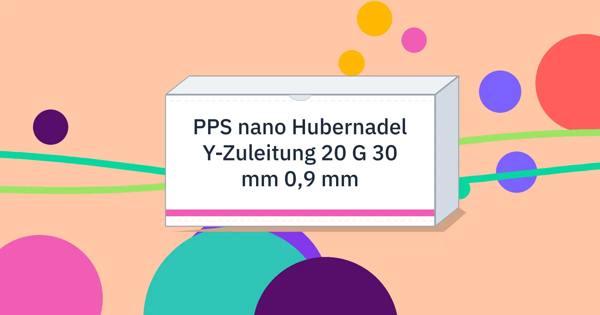 Symbolbild: Packung mit der Aufschrift PPS nano Hubernadel Y-Zuleitung 20 G 30 mm 0,9 mm (PZN 18195441) – Verfügbarkeit und Bezug in Apotheken in Frankfurt am Main