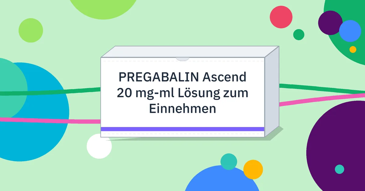 Symbolbild: Packung mit der Aufschrift PREGABALIN Ascend 20 mg-ml Lösung zum Einnehmen (PZN 16036773) – Verfügbarkeit und Bezug in Apotheken in Frankfurt am Main