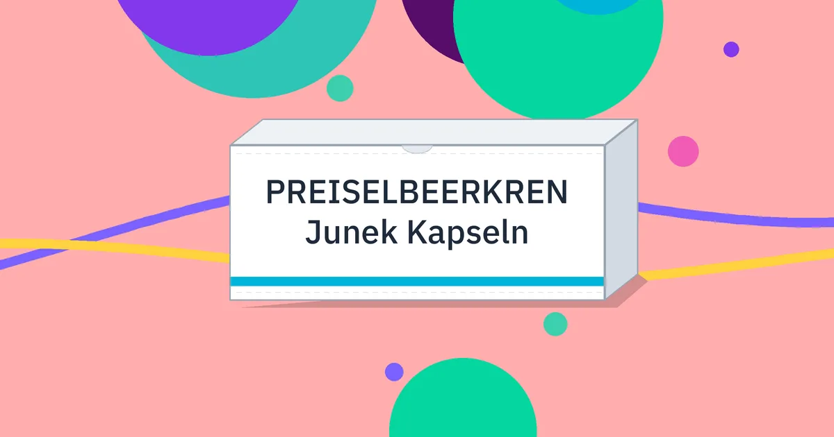 Symbolbild: Packung mit der Aufschrift PREISELBEERKREN Junek Kapseln (PZN 10307277) – Verfügbarkeit und Bezug in Apotheken in Frankfurt am Main