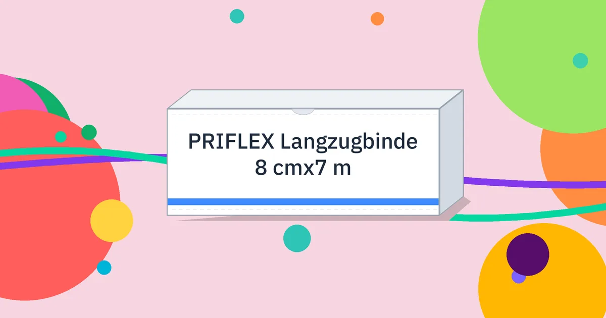 Symbolbild: Packung mit der Aufschrift PRIFLEX Langzugbinde 8 cmx7 m (PZN 04633676) – Verfügbarkeit und Bezug in Apotheken in Frankfurt am Main