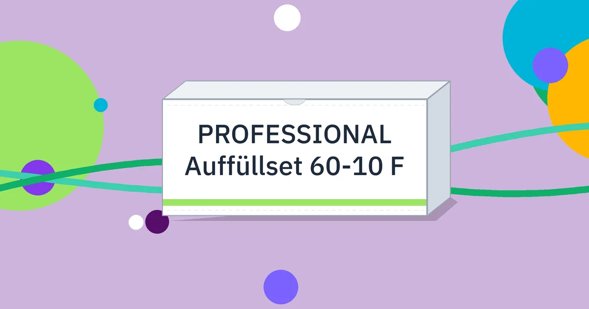 Symbolbild: Packung mit der Aufschrift PROFESSIONAL Auffüllset 60-10 F (PZN 09073331) – Verfügbarkeit und Bezug in Apotheken in Frankfurt am Main