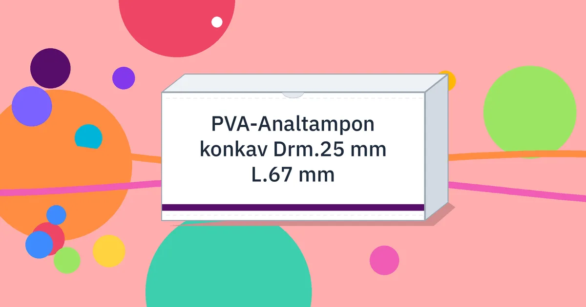 Symbolbild: Packung mit der Aufschrift PVA-Analtampon konkav Drm.25 mm L.67 mm (PZN 12551426) – Verfügbarkeit und Bezug in Apotheken in Frankfurt am Main