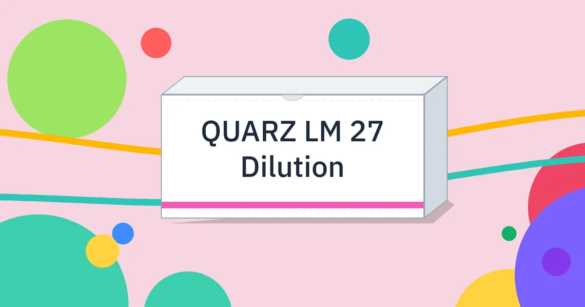 Symbolbild: Packung mit der Aufschrift QUARZ LM 27 Dilution (PZN 13045636) – Verfügbarkeit und Bezug in Apotheken in Frankfurt am Main