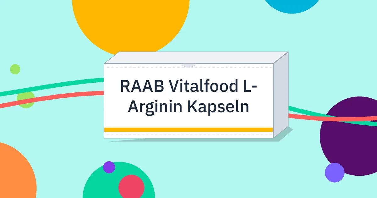 Symbolbild: Packung mit der Aufschrift RAAB Vitalfood L-Arginin Kapseln (PZN 19304659) – Verfügbarkeit und Bezug in Apotheken in Frankfurt am Main