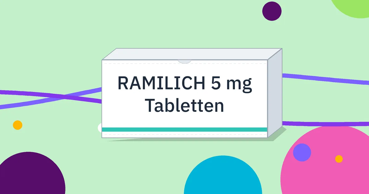 Symbolbild: Packung mit der Aufschrift RAMILICH 5 mg Tabletten (PZN 01983648) – Verfügbarkeit und Bezug in Apotheken in Frankfurt am Main