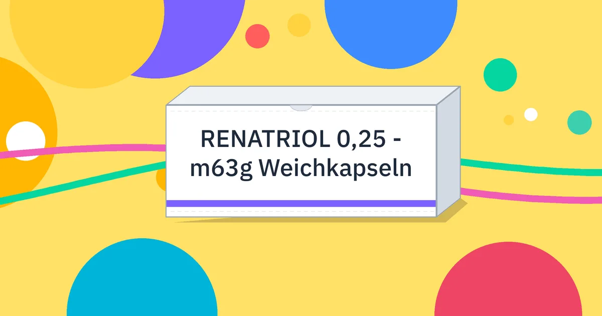 Symbolbild: Packung mit der Aufschrift RENATRIOL 0,25 -m63g Weichkapseln (PZN 03222190) – Verfügbarkeit und Bezug in Apotheken in Frankfurt am Main