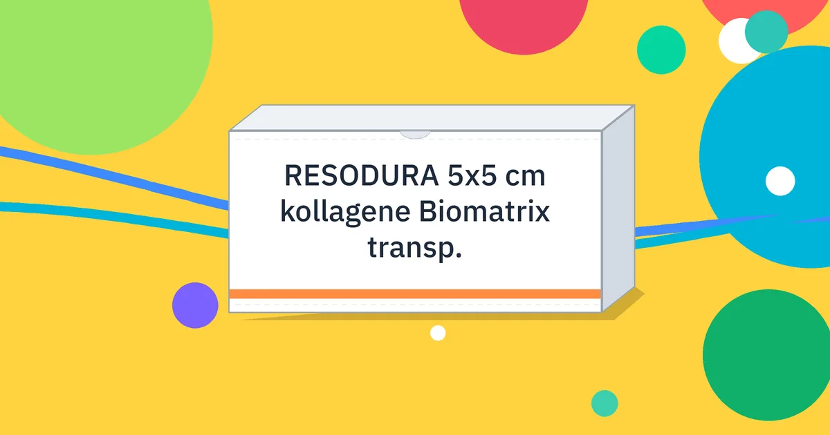 Symbolbild: Packung mit der Aufschrift RESODURA 5x5 cm kollagene Biomatrix transp. (PZN 12894422) – Verfügbarkeit und Bezug in Apotheken in Frankfurt am Main