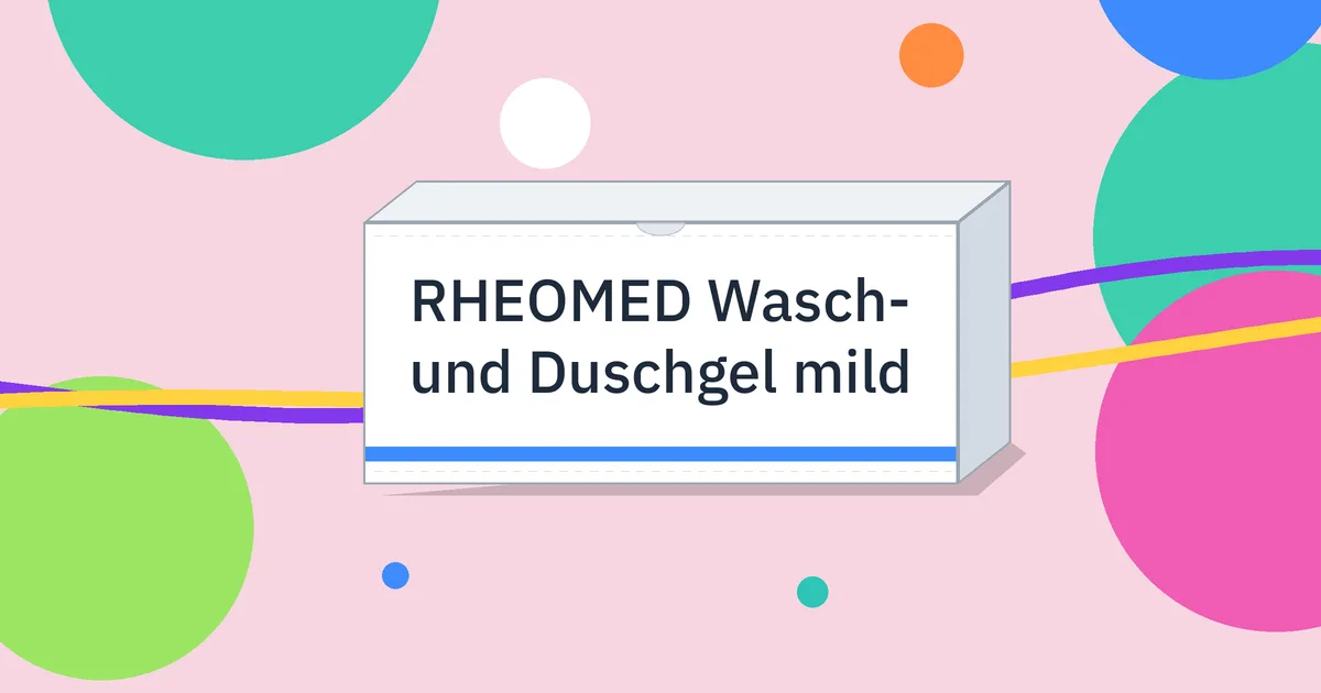 Symbolbild: Packung mit der Aufschrift RHEOMED Wasch-und Duschgel mild (PZN 01030291) – Verfügbarkeit und Bezug in Apotheken in Frankfurt am Main