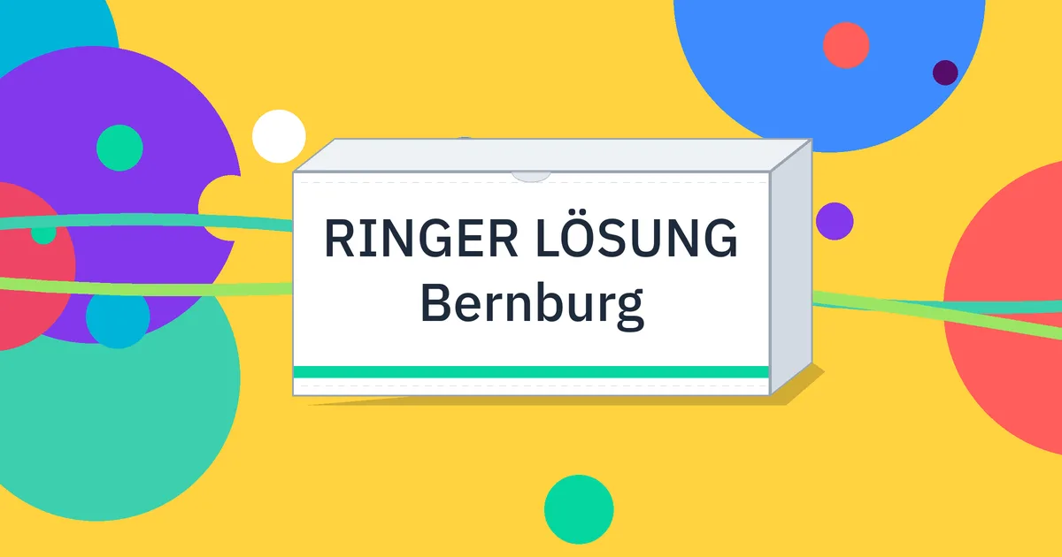 Symbolbild: Packung mit der Aufschrift RINGER LÖSUNG Bernburg (PZN 04747612) – Verfügbarkeit und Bezug in Apotheken in Frankfurt am Main