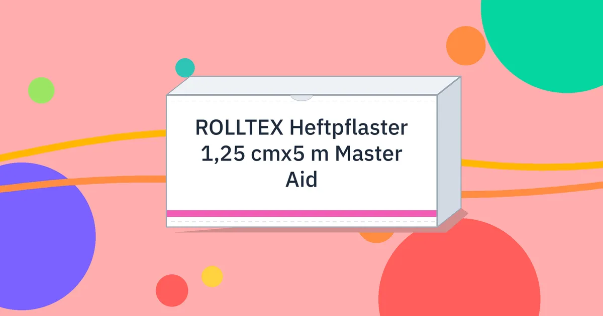 Symbolbild: Packung mit der Aufschrift ROLLTEX Heftpflaster 1,25 cmx5 m Master Aid (PZN 07708245) – Verfügbarkeit und Bezug in Apotheken in Frankfurt am Main