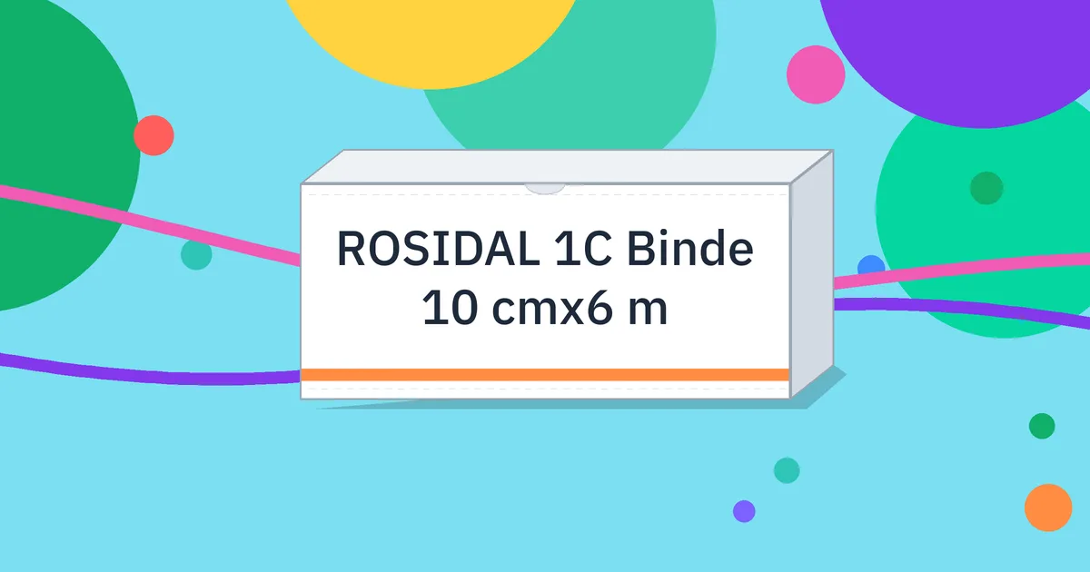 Symbolbild: Packung mit der Aufschrift ROSIDAL 1C Binde 10 cmx6 m (PZN 19814076) – Verfügbarkeit und Bezug in Apotheken in Frankfurt am Main