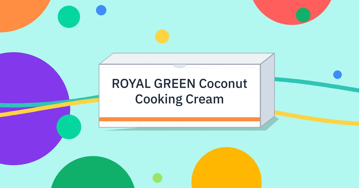 Symbolbild: Packung mit der Aufschrift ROYAL GREEN Coconut Cooking Cream (PZN 16504524) – Verfügbarkeit und Bezug in Apotheken in Frankfurt am Main