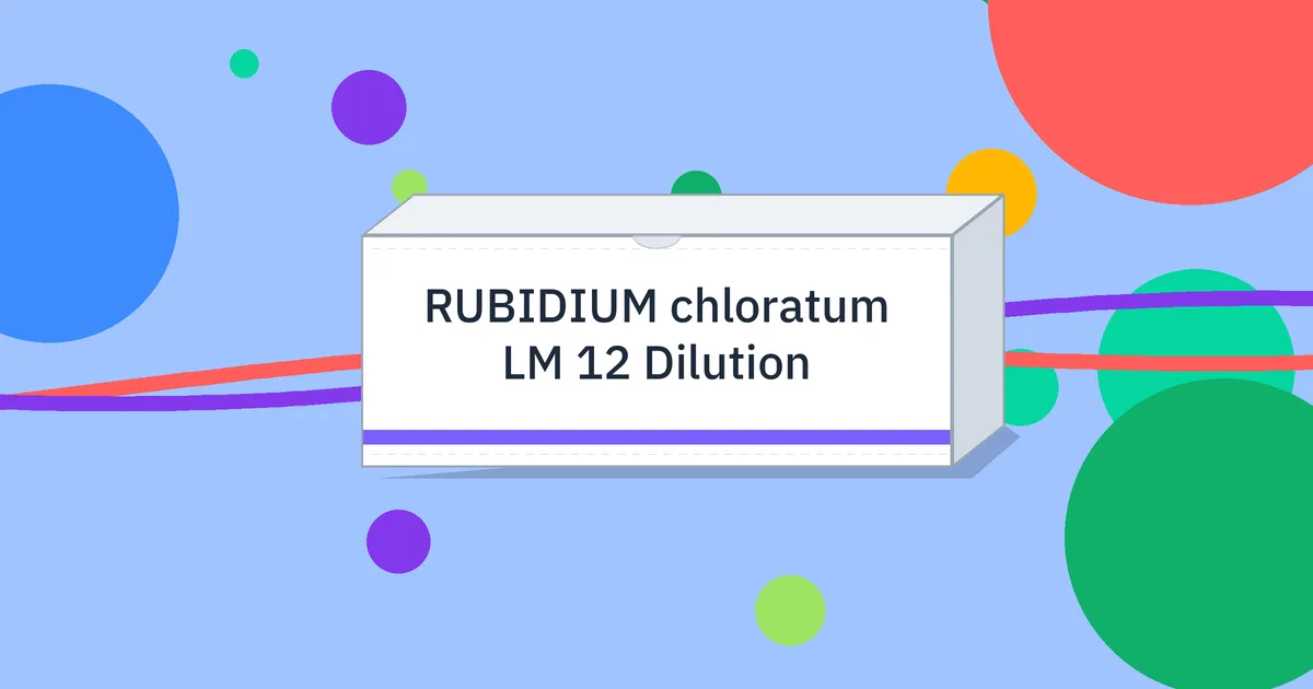 Symbolbild: Packung mit der Aufschrift RUBIDIUM chloratum LM 12 Dilution (PZN 13171855) – Verfügbarkeit und Bezug in Apotheken in Frankfurt am Main