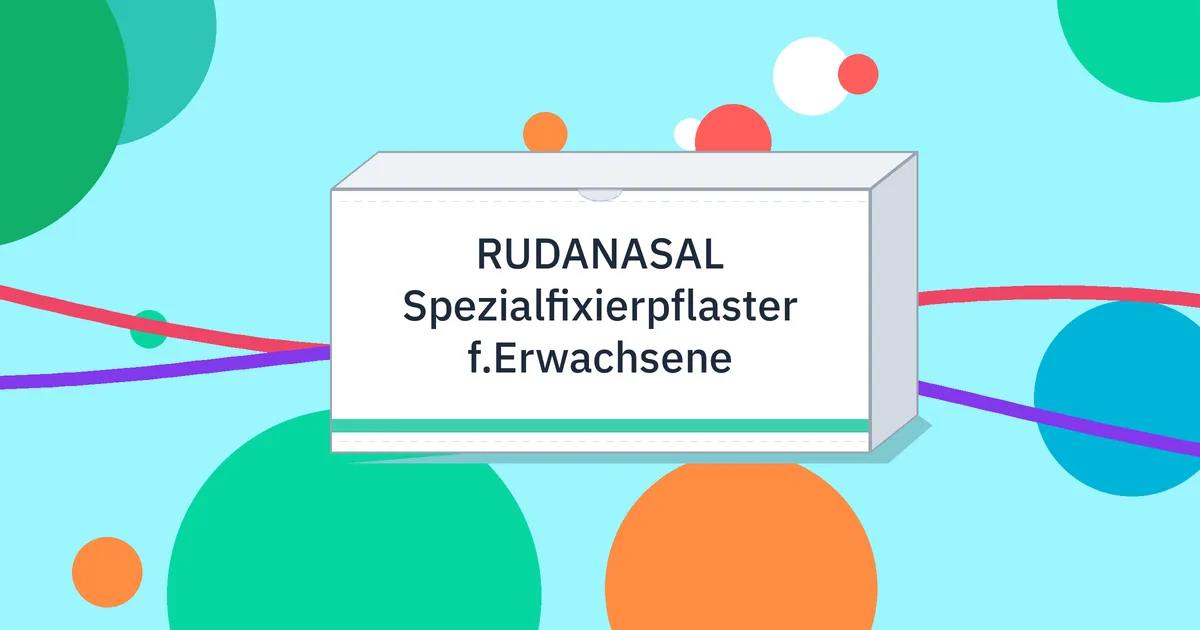 Symbolbild: Packung mit der Aufschrift RUDANASAL Spezialfixierpflaster f.Erwachsene (PZN 07571562) – Verfügbarkeit und Bezug in Apotheken in Frankfurt am Main