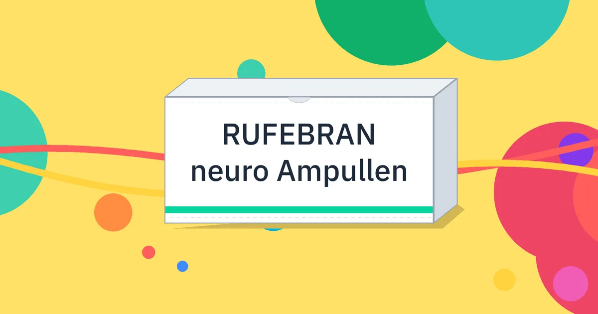 Symbolbild: Packung mit der Aufschrift RUFEBRAN neuro Ampullen (PZN 02948571) – Verfügbarkeit und Bezug in Apotheken in Frankfurt am Main