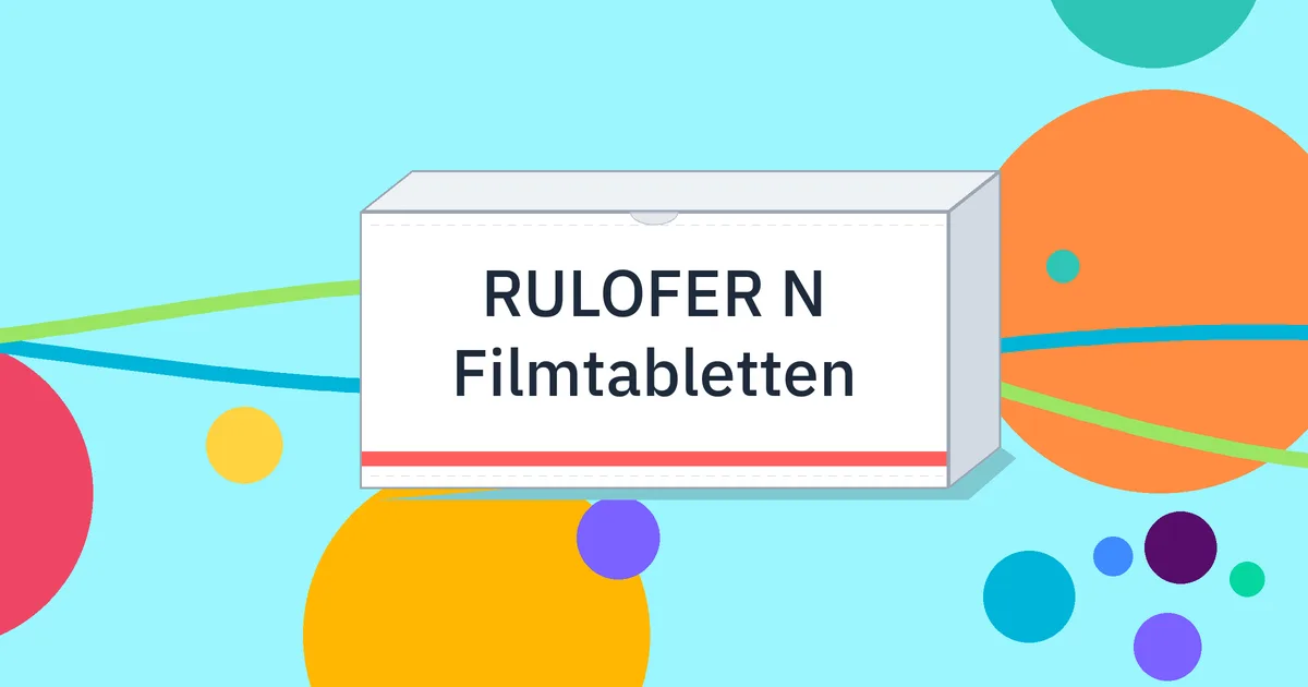 Symbolbild: Packung mit der Aufschrift RULOFER N Filmtabletten (PZN 04975158) – Verfügbarkeit und Bezug in Apotheken in Frankfurt am Main