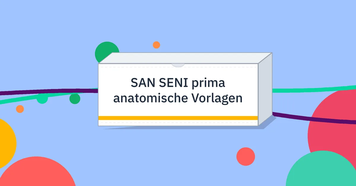 Symbolbild: Packung mit der Aufschrift SAN SENI prima anatomische Vorlagen (PZN 12663740) – Verfügbarkeit und Bezug in Apotheken in Frankfurt am Main