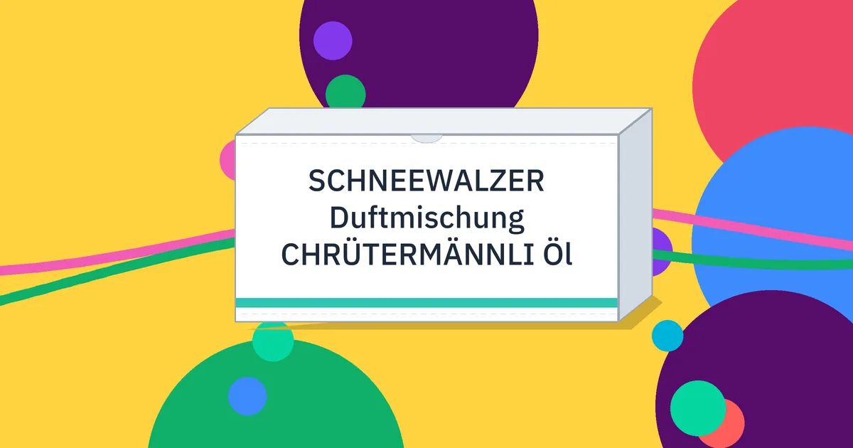 Symbolbild: Packung mit der Aufschrift SCHNEEWALZER Duftmischung CHRÜTERMÄNNLI Öl (PZN 07197862) – Verfügbarkeit und Bezug in Apotheken in Frankfurt am Main