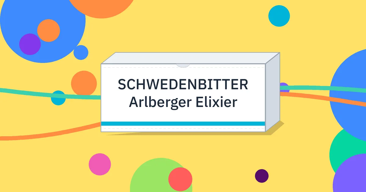 Symbolbild: Packung mit der Aufschrift SCHWEDENBITTER Arlberger Elixier (PZN 03064928) – Verfügbarkeit und Bezug in Apotheken in Frankfurt am Main