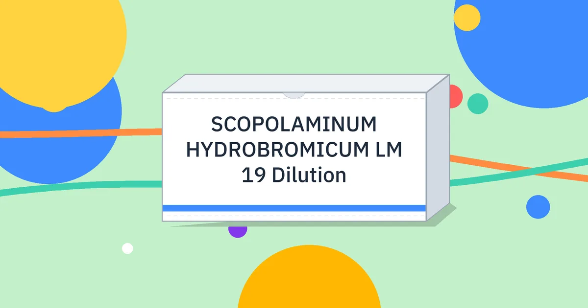 Symbolbild: Packung mit der Aufschrift SCOPOLAMINUM HYDROBROMICUM LM 19 Dilution (PZN 13691282) – Verfügbarkeit und Bezug in Apotheken in Frankfurt am Main