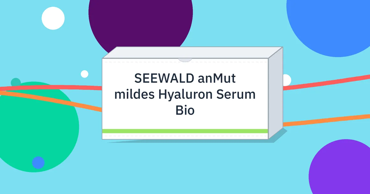 Symbolbild: Packung mit der Aufschrift SEEWALD anMut mildes Hyaluron Serum Bio (PZN 20686962) – Verfügbarkeit und Bezug in Apotheken in Frankfurt am Main