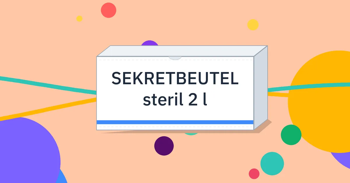 Symbolbild: Packung mit der Aufschrift SEKRETBEUTEL steril 2 l (PZN 13417405) – Verfügbarkeit und Bezug in Apotheken in Frankfurt am Main
