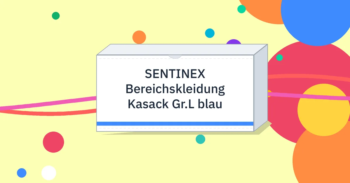 Symbolbild: Packung mit der Aufschrift SENTINEX Bereichskleidung Kasack Gr.L blau (PZN 09285665) – Verfügbarkeit und Bezug in Apotheken in Frankfurt am Main