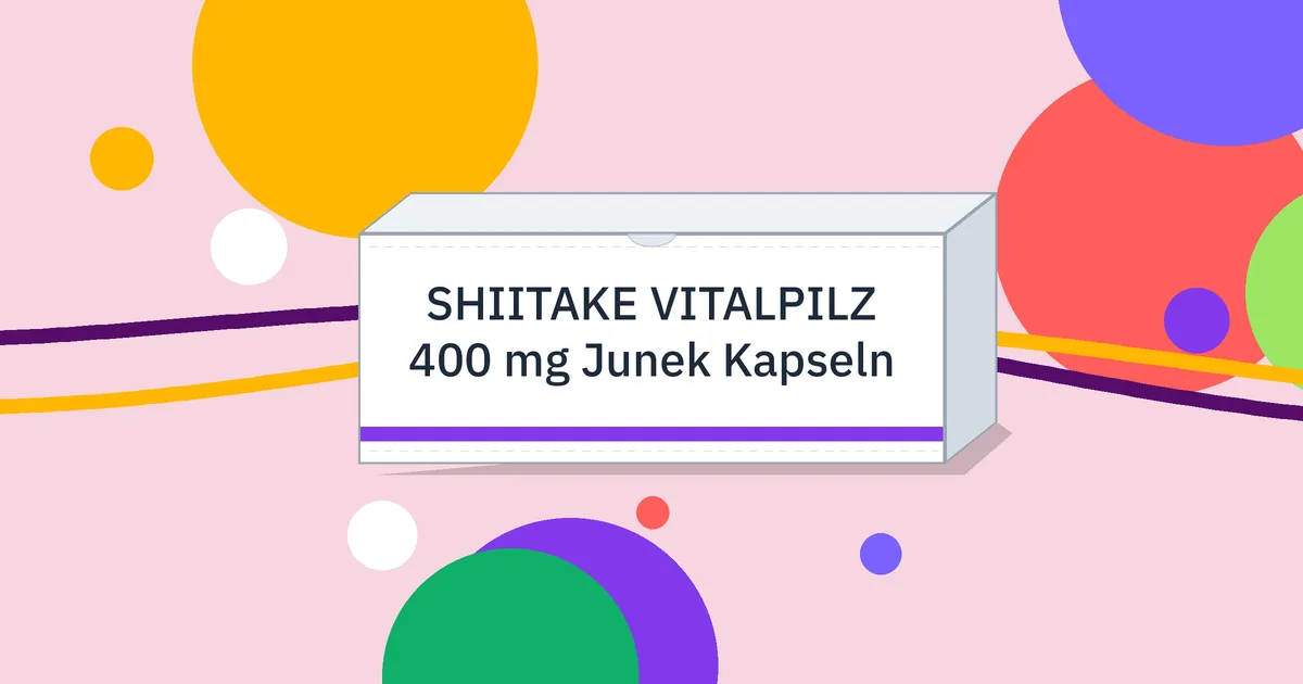 Symbolbild: Packung mit der Aufschrift SHIITAKE VITALPILZ 400 mg Junek Kapseln (PZN 01115544) – Verfügbarkeit und Bezug in Apotheken in Frankfurt am Main