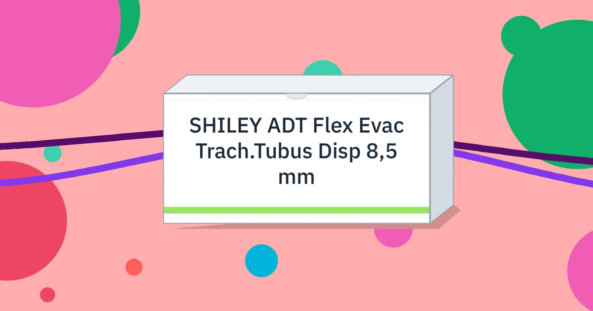 Symbolbild: Packung mit der Aufschrift SHILEY ADT Flex Evac Trach.Tubus Disp 8,5 mm (PZN 18410566) – Verfügbarkeit und Bezug in Apotheken in Frankfurt am Main