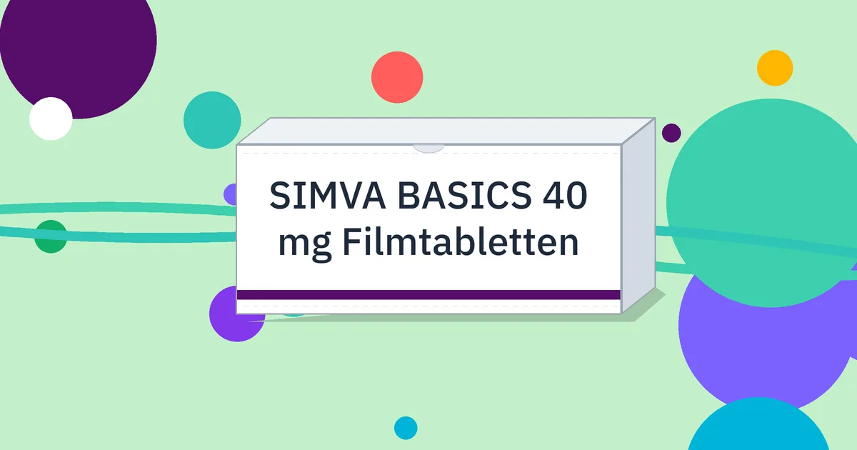 Symbolbild: Packung mit der Aufschrift SIMVA BASICS 40 mg Filmtabletten (PZN 00232265) – Verfügbarkeit und Bezug in Apotheken in Frankfurt am Main