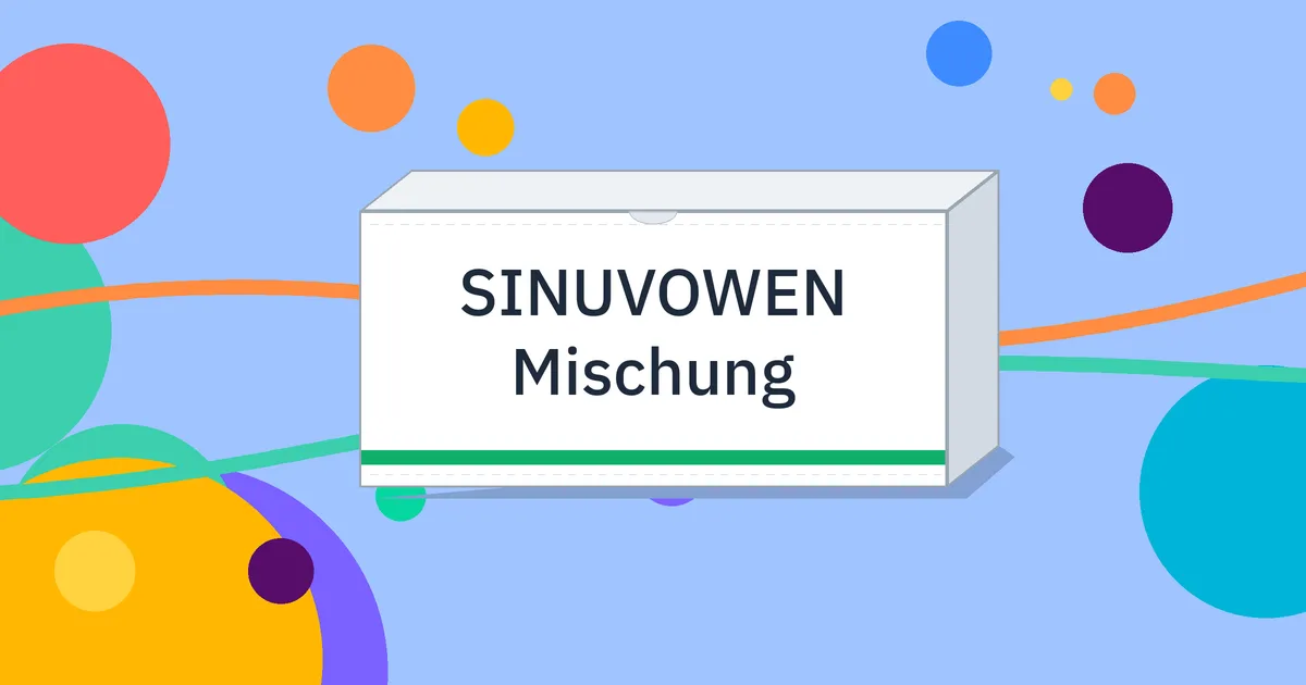 Symbolbild: Packung mit der Aufschrift SINUVOWEN Mischung (PZN 06143611) – Verfügbarkeit und Bezug in Apotheken in Frankfurt am Main