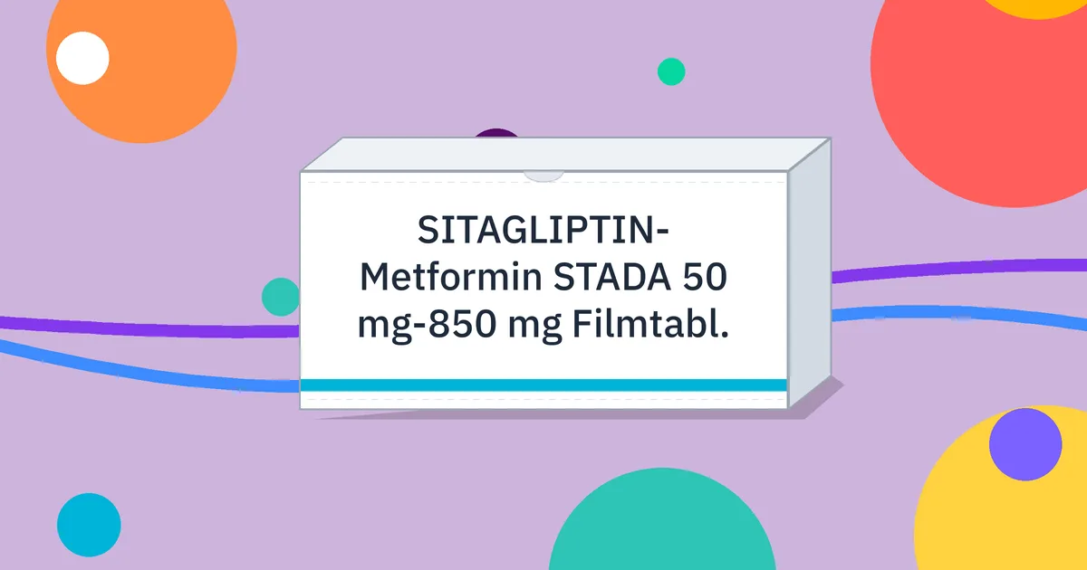 Symbolbild: Packung mit der Aufschrift SITAGLIPTIN-Metformin STADA 50 mg-850 mg Filmtabl. (PZN 17507105) – Verfügbarkeit und Bezug in Apotheken in Frankfurt am Main