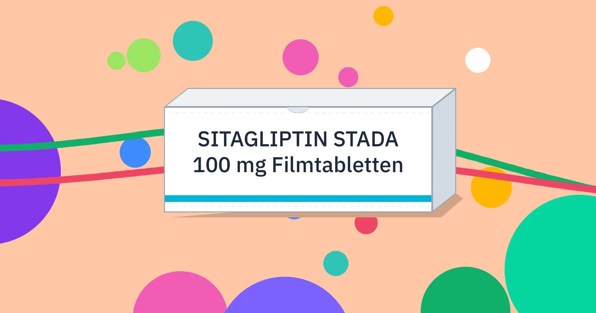 Symbolbild: Packung mit der Aufschrift SITAGLIPTIN STADA 100 mg Filmtabletten (PZN 17507068) – Verfügbarkeit und Bezug in Apotheken in Frankfurt am Main