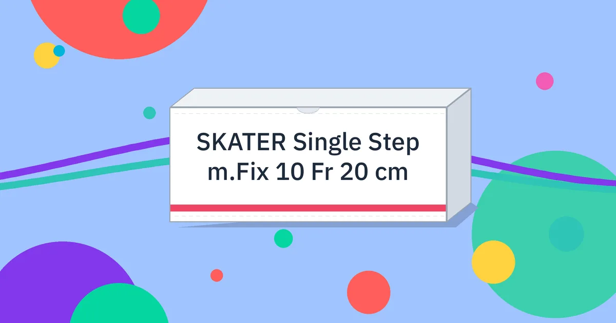 Symbolbild: Packung mit der Aufschrift SKATER Single Step m.Fix 10 Fr 20 cm (PZN 06770271) – Verfügbarkeit und Bezug in Apotheken in Frankfurt am Main
