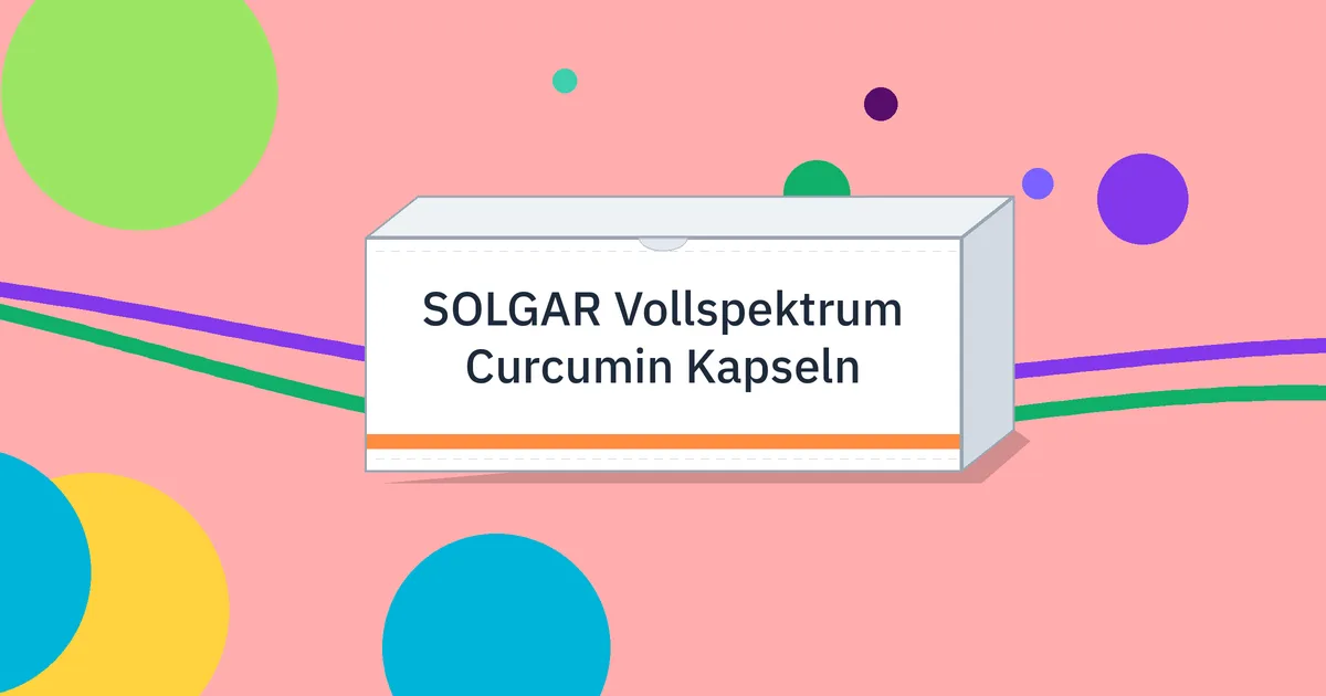 Symbolbild: Packung mit der Aufschrift SOLGAR Vollspektrum Curcumin Kapseln (PZN 18814625) – Verfügbarkeit und Bezug in Apotheken in Frankfurt am Main