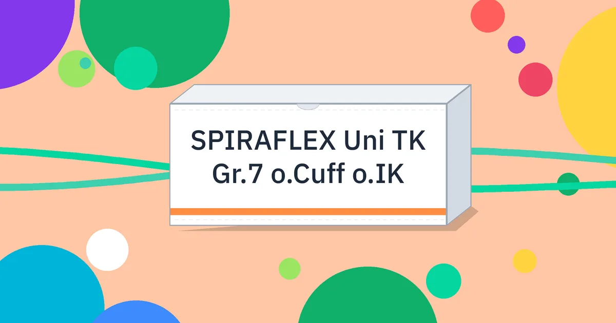 Symbolbild: Packung mit der Aufschrift SPIRAFLEX Uni TK Gr.7 o.Cuff o.IK (PZN 06847772) – Verfügbarkeit und Bezug in Apotheken in Frankfurt am Main
