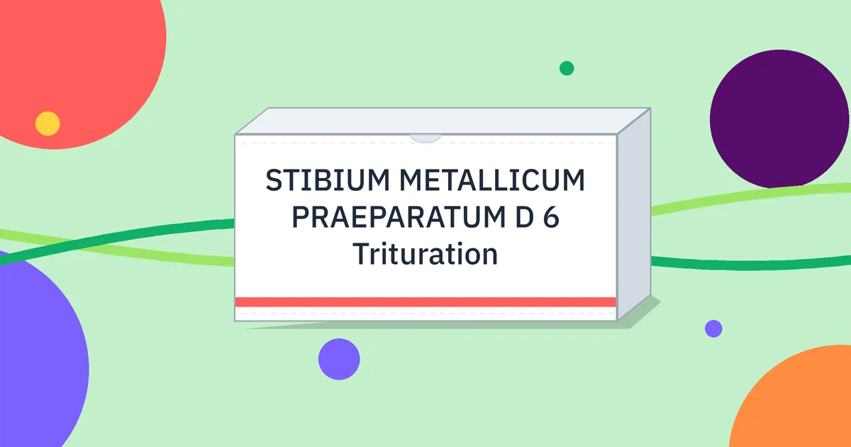 Symbolbild: Packung mit der Aufschrift STIBIUM METALLICUM PRAEPARATUM D 6 Trituration (PZN 01573502) – Verfügbarkeit und Bezug in Apotheken in Frankfurt am Main